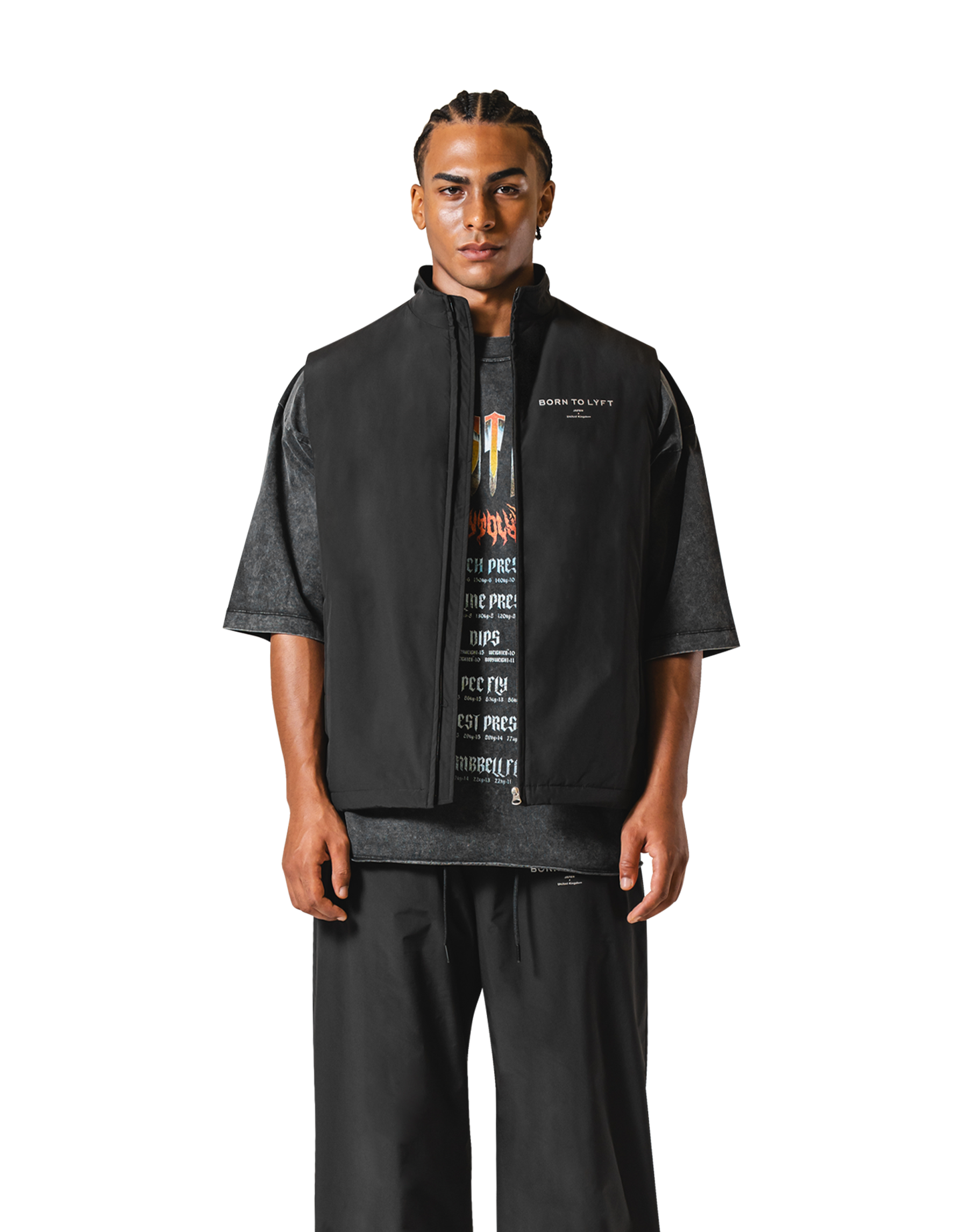 Nylon Zip Up Vest - Black – LÝFT