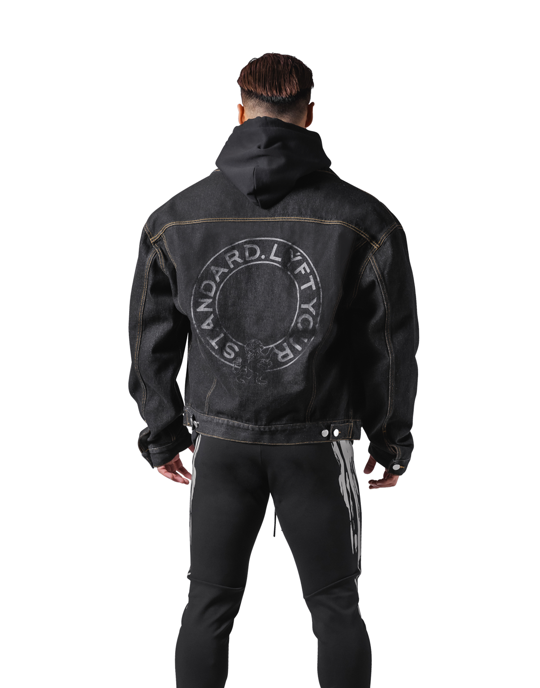 Back Emblem Denim Jacket - Black – LÝFT