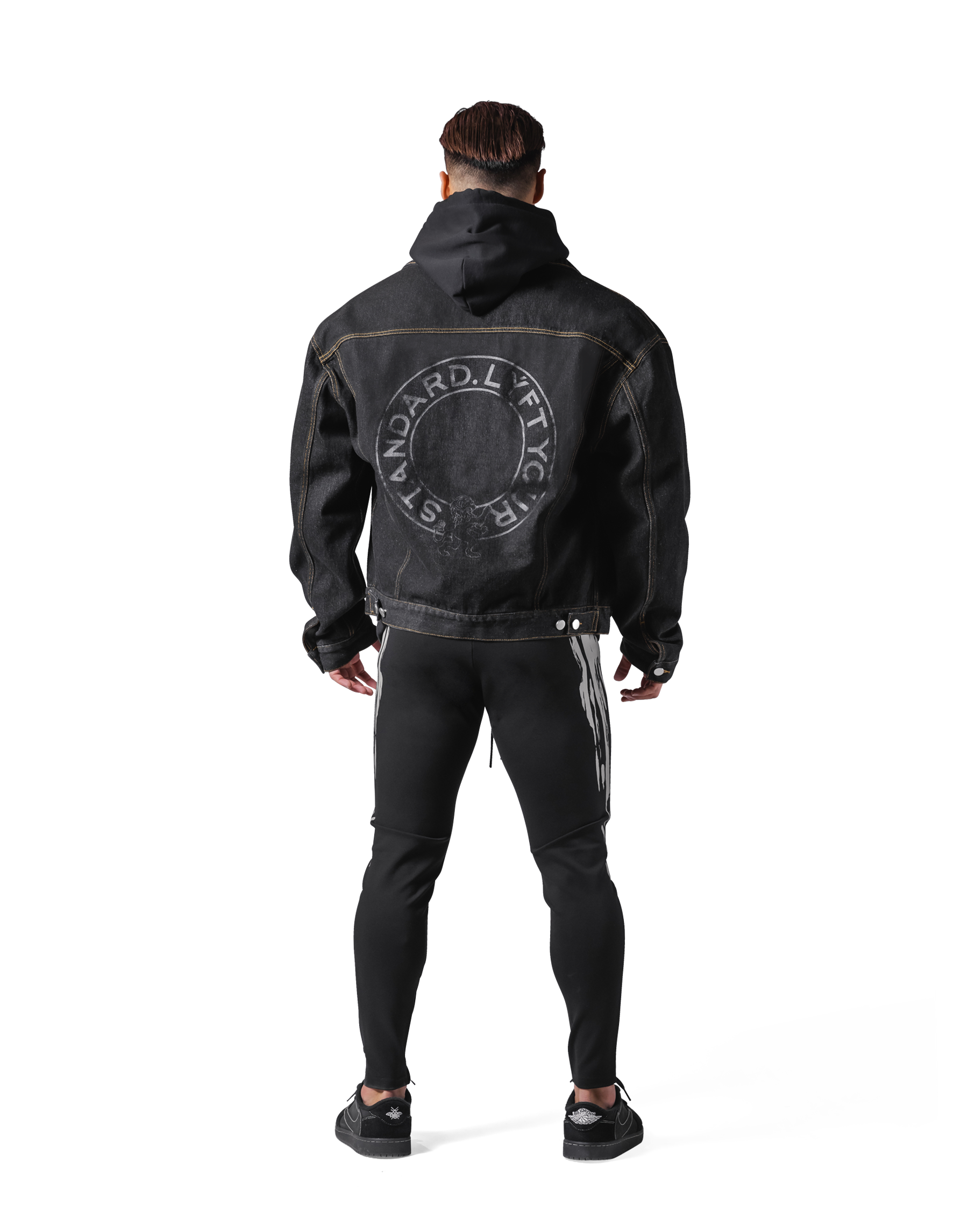 Back Emblem Denim Jacket - Black – LÝFT