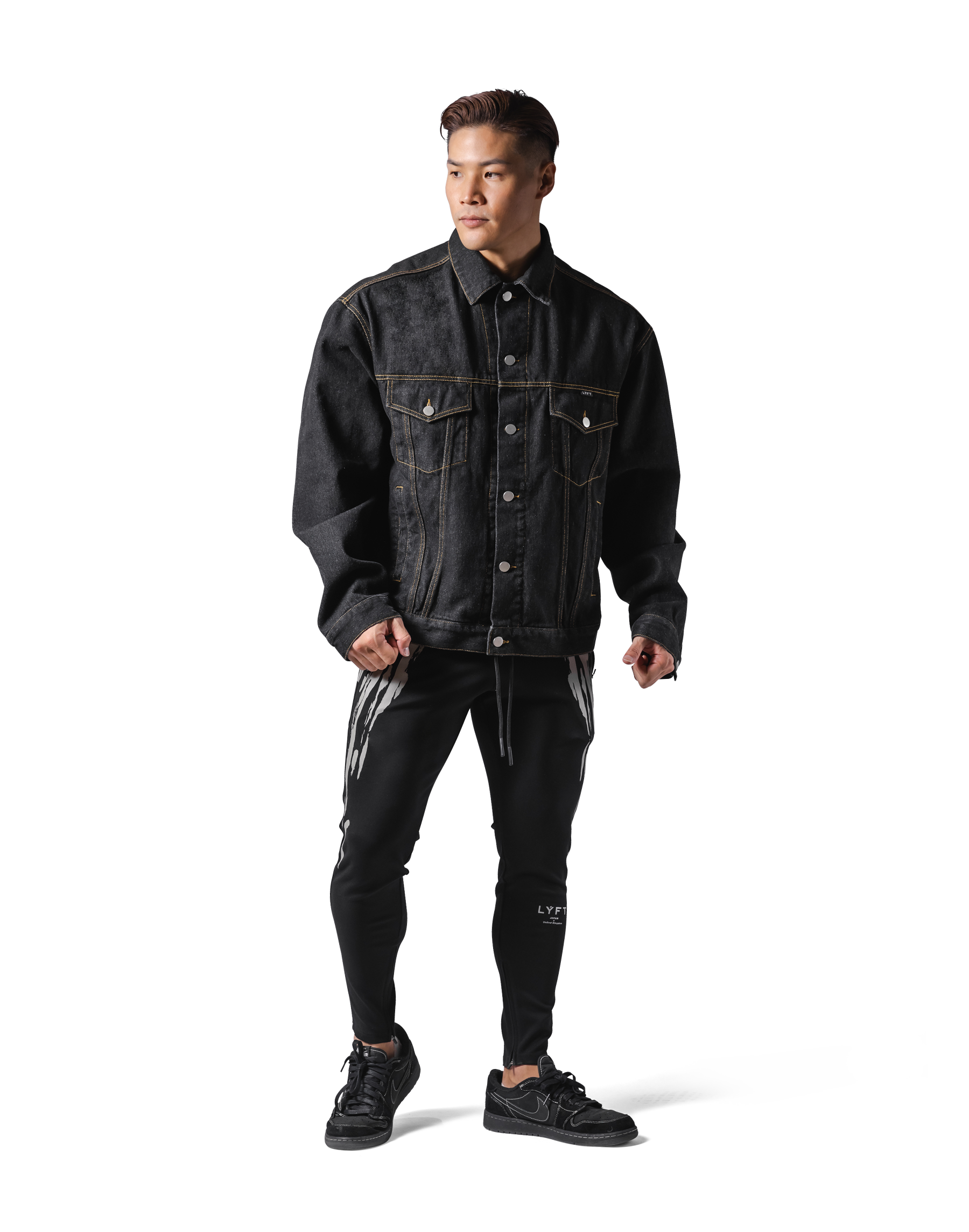 Back Emblem Denim Jacket - Black – LÝFT