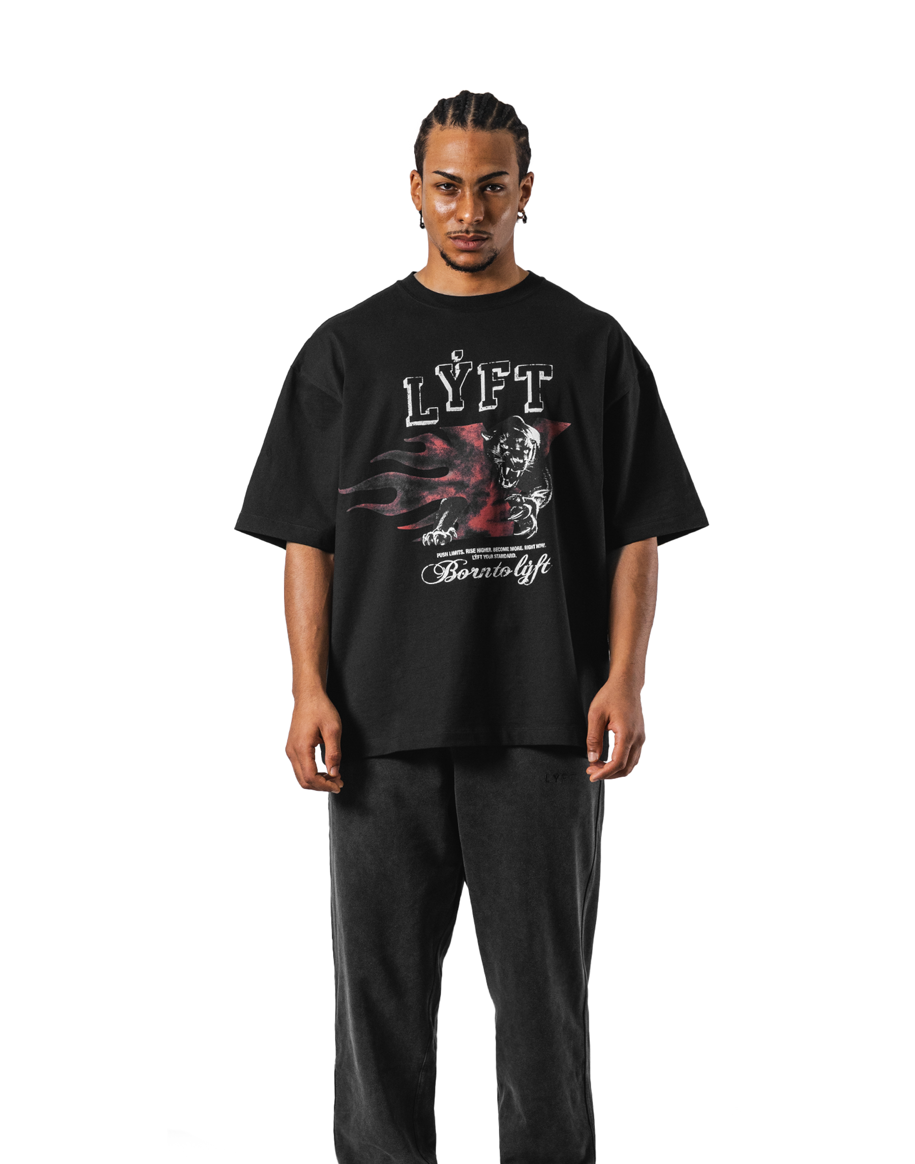 Panther Ý Graphic Vintage Big T-Shirt - Black – LÝFT