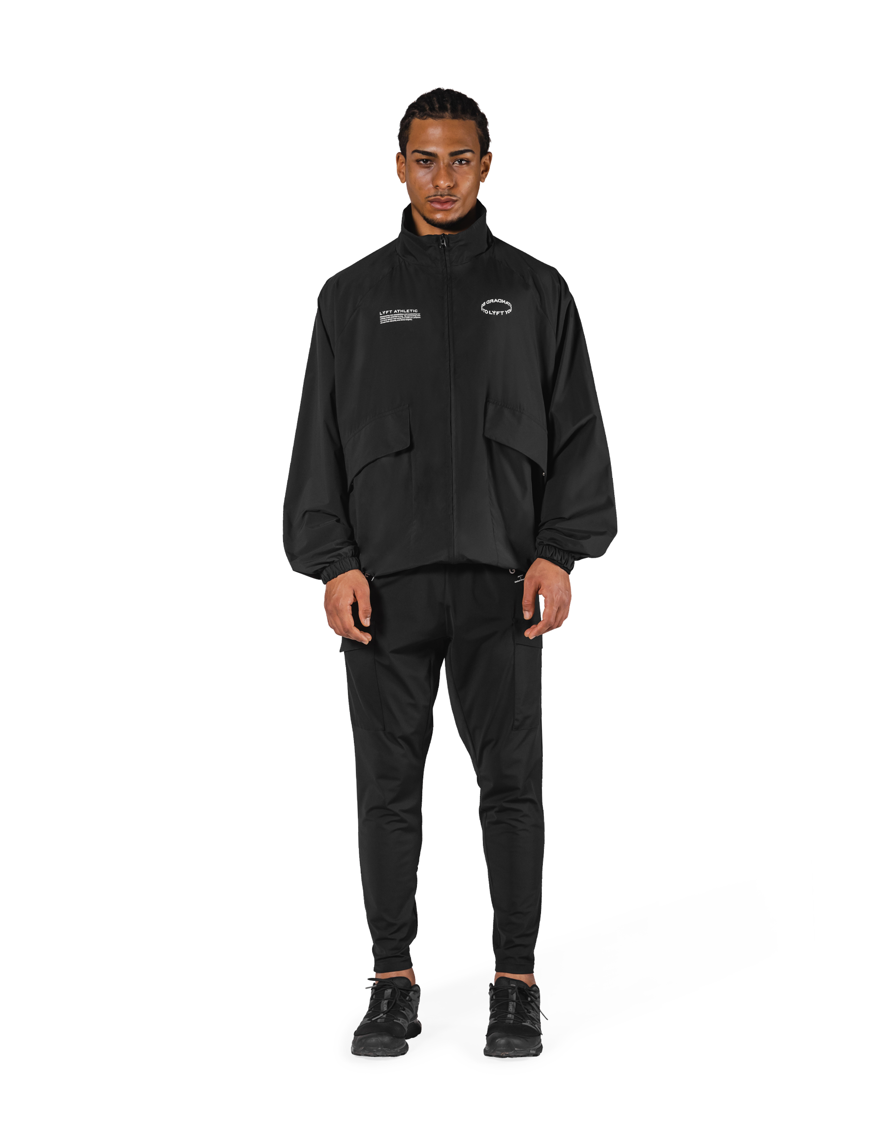 Basic Nylon Zip Up Jacket - Black – LÝFT