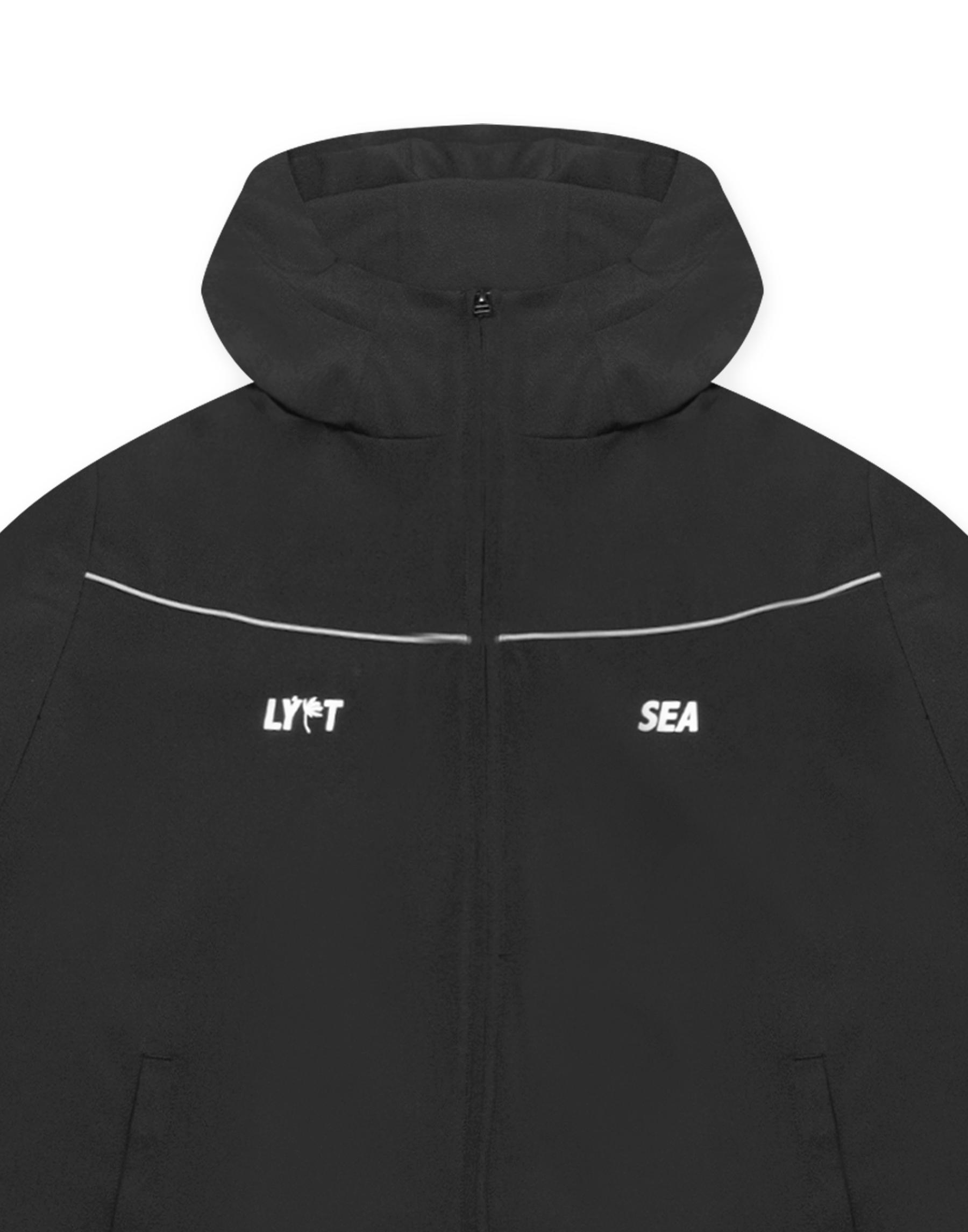 LÝFT × WIND AND SEA Piping Hooded Zip-Up Jacket - Black