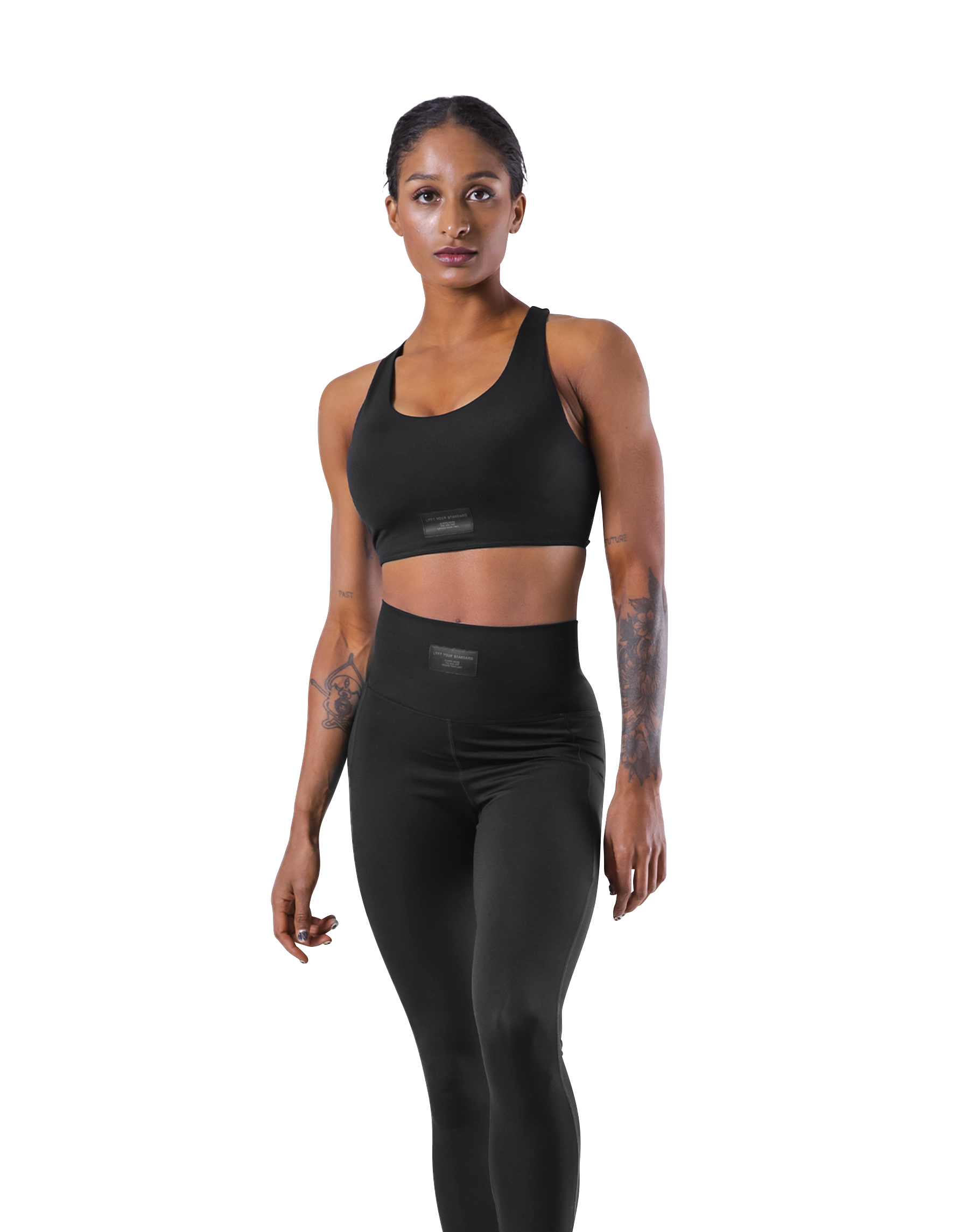 Woven Label Double Cross Strap Bratop - Black – LÝFT