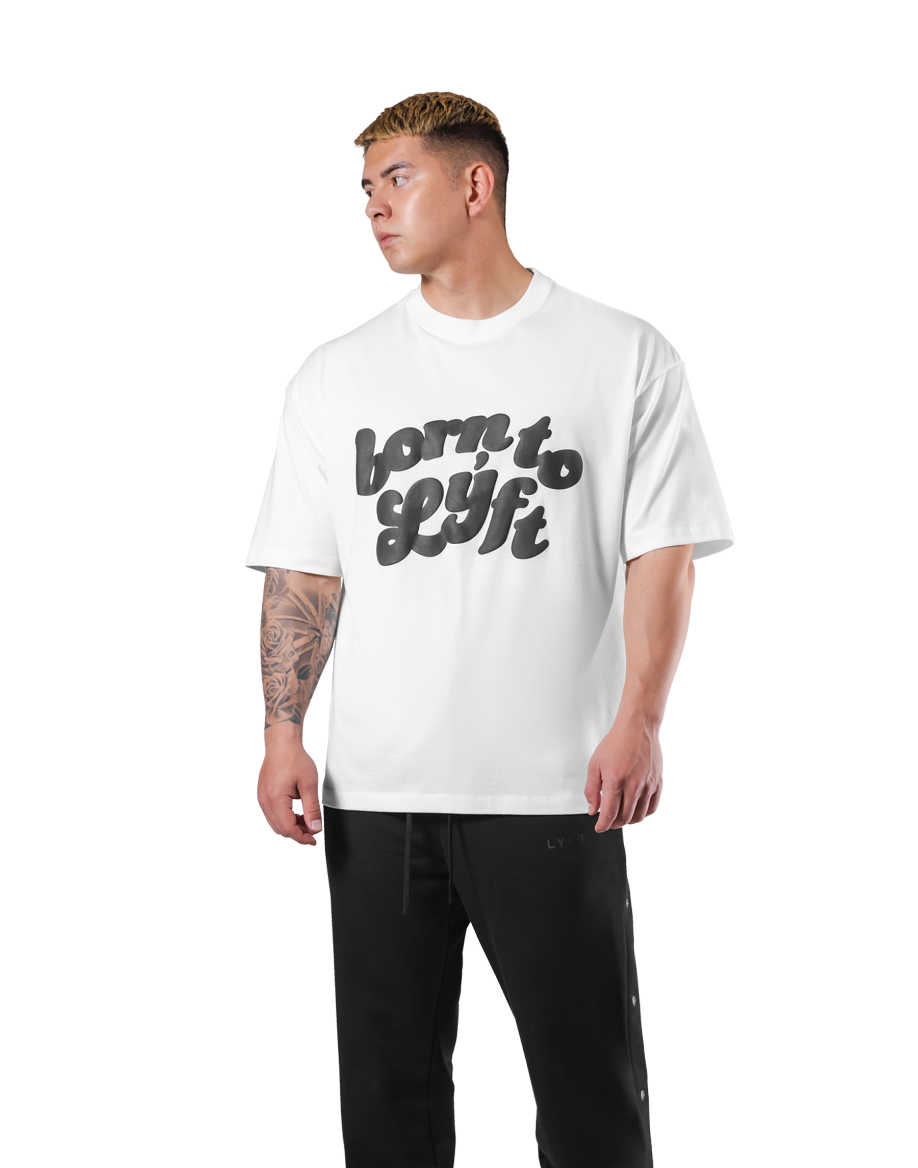 Old Born To LÝFT Big T-Shirt - White