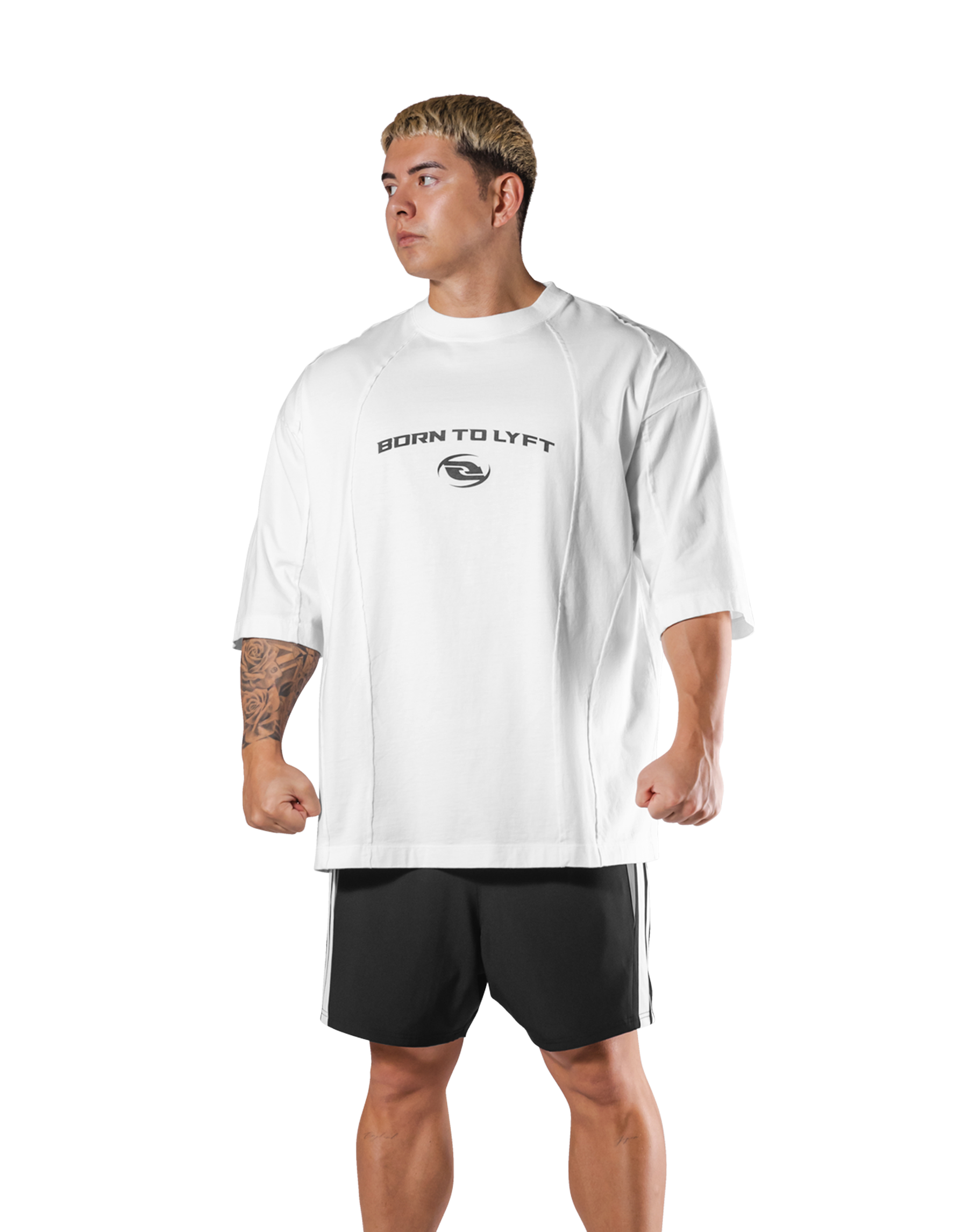 Vintage Round Pattern Extra Big T-Shirt - White – LÝFT