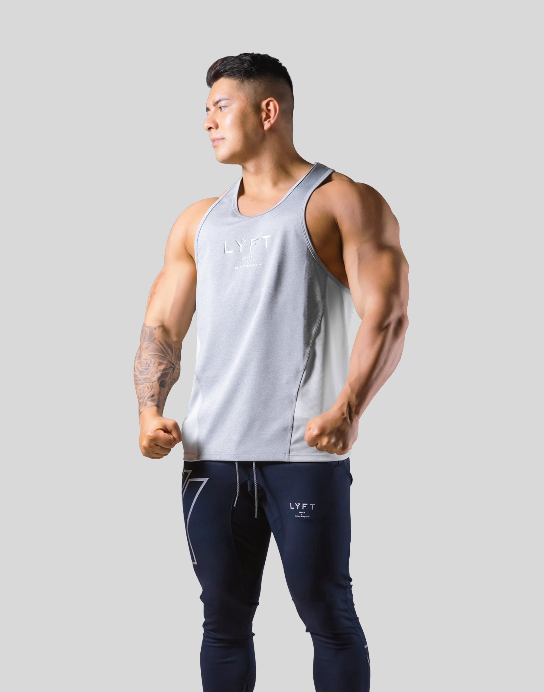 Back Mesh Training Tank Top - Gray – LÝFT